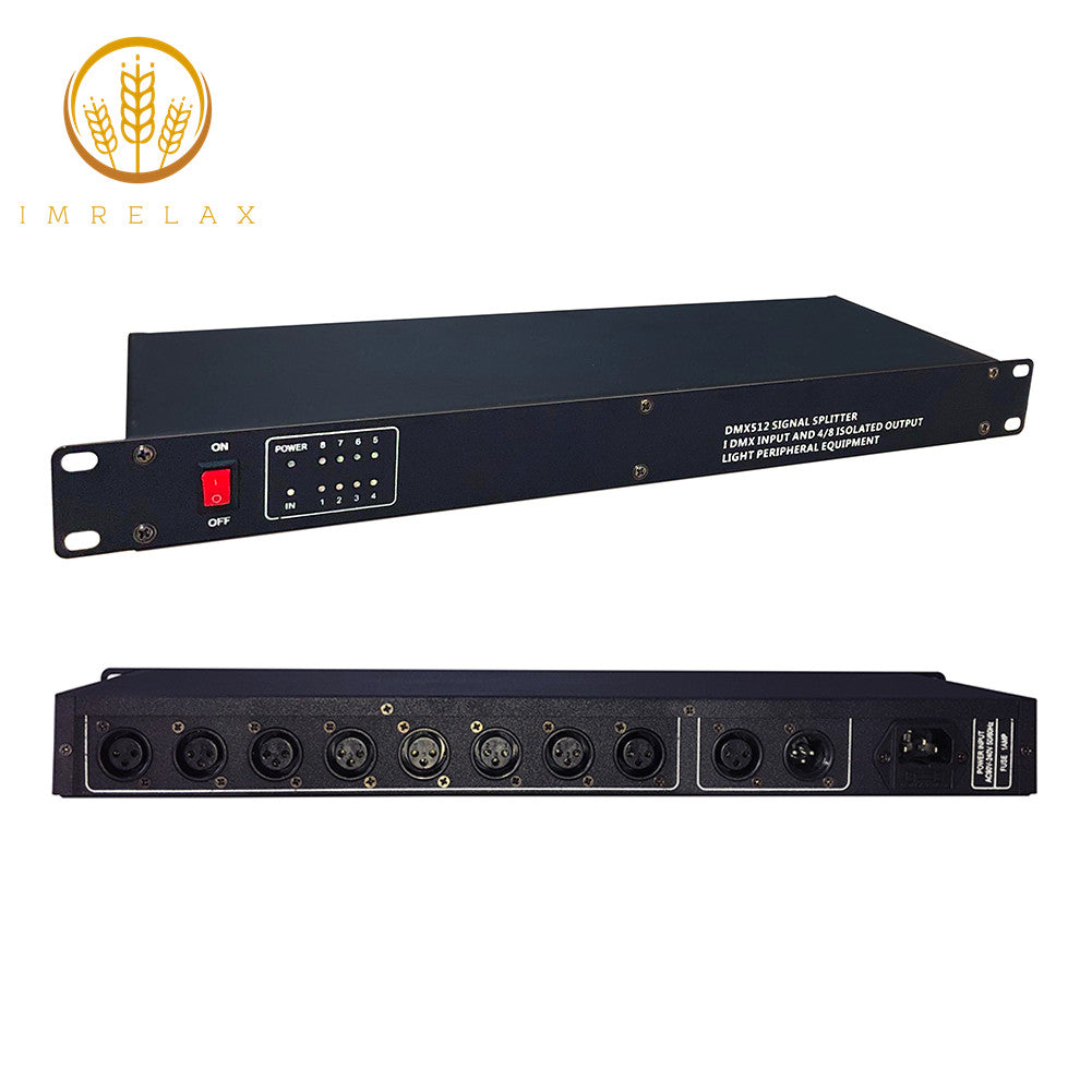 IMRELAX 8-Way DMX Splitter with 3-Pin XLR Input and Output DMX512 Opti ...
